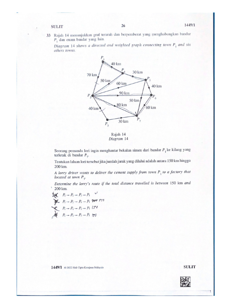 33 Raiah 14 Menunjukkan Graf Terarah Dan Berpemberat Yang Menghubungkan ...