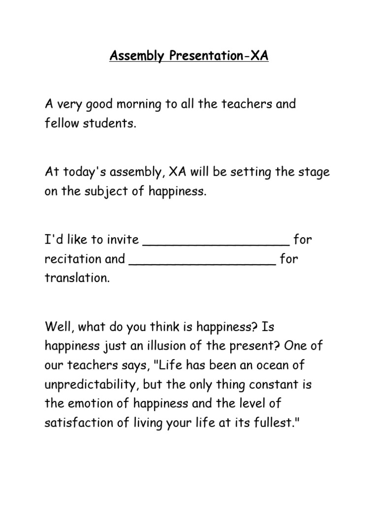 Assembly Presentation | PDF