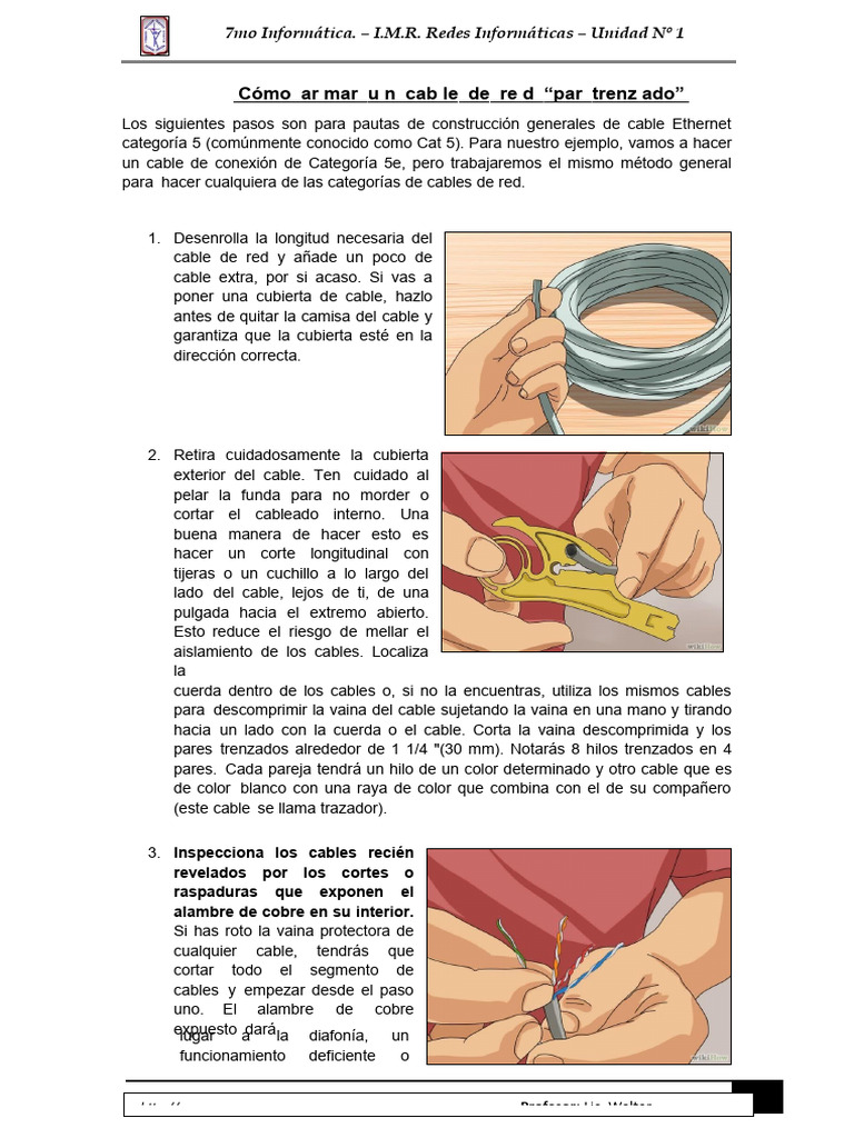 Cómo Armar Un Cable de Red Par Trenzado | PDF | Equipo | Equipo de ...
