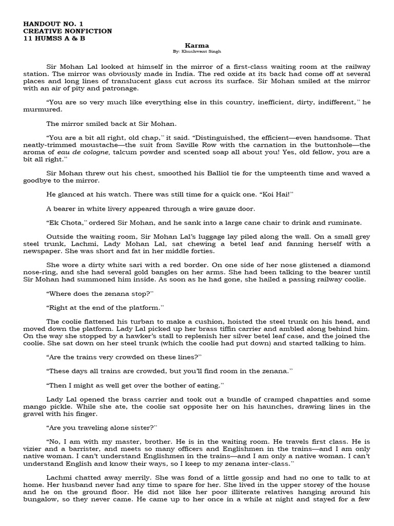 Handout 1 | Download Free PDF | Narration | Plot (Narrative)