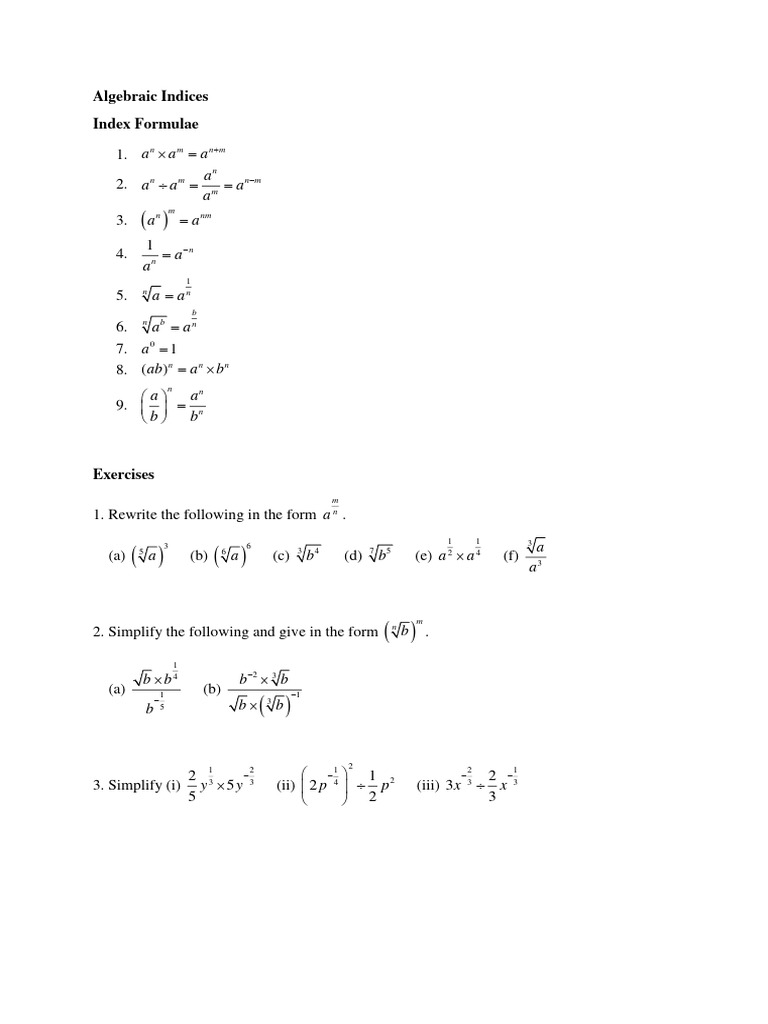Bridging Math Week 2 | PDF