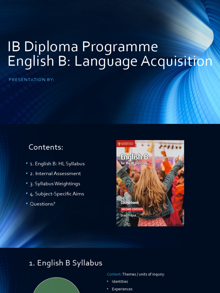 IB English B HL Syllabus Overview | PDF | Creativity | Communication