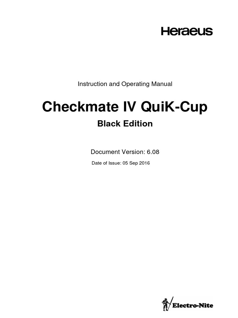 Manuale CheckmateIV Quik-Cup | PDF | Electrostatic Discharge ...