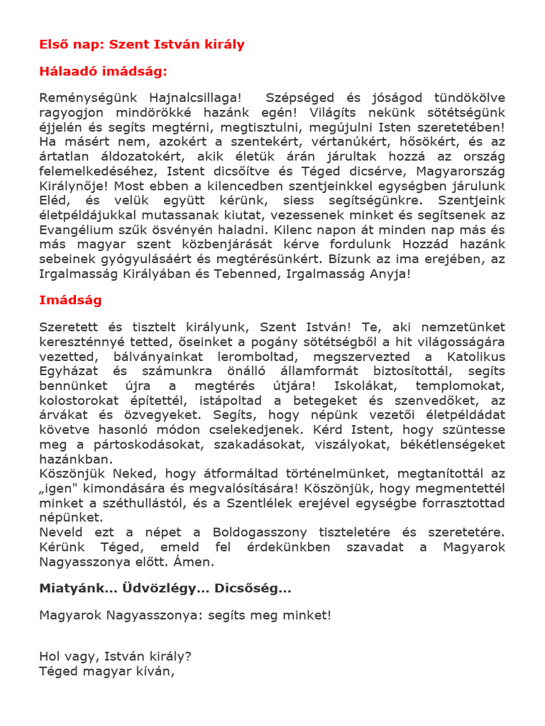 Szentek Kilenced | PDF