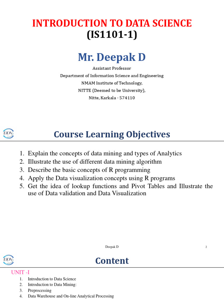 Data Science - Module 1.3 | PDF | Data Compression | Data