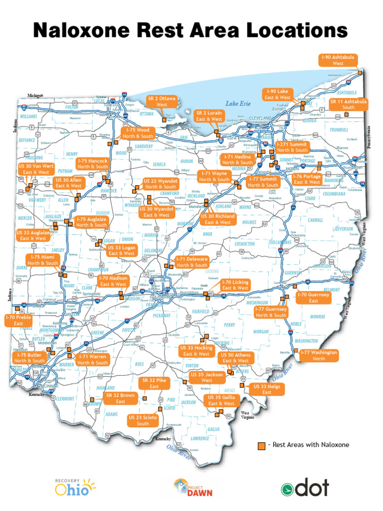 Rest Areas Naloxbox Map | PDF | Ohio