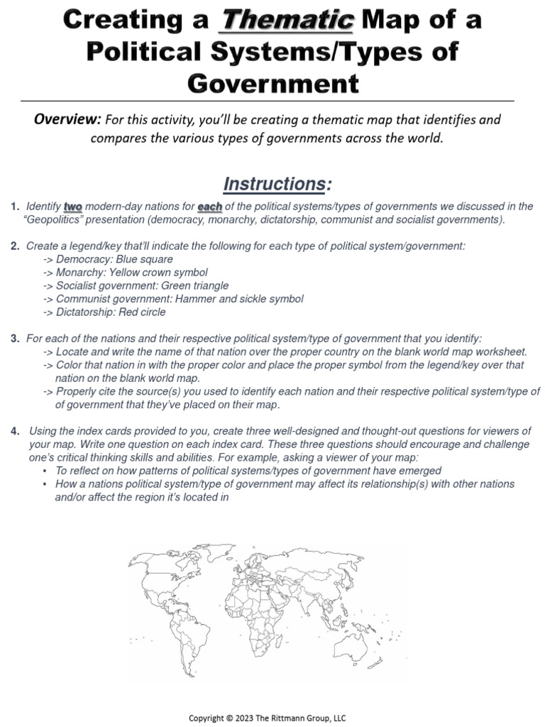 Thematic Map Activity - Student Handout | PDF