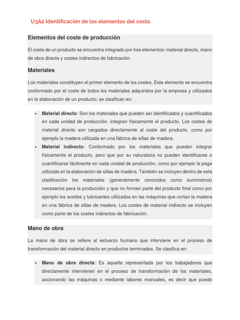 IIND - GC - U3 - Act2 - Jose Del Carmen Velazquez Camarena | PDF | Costo | Business