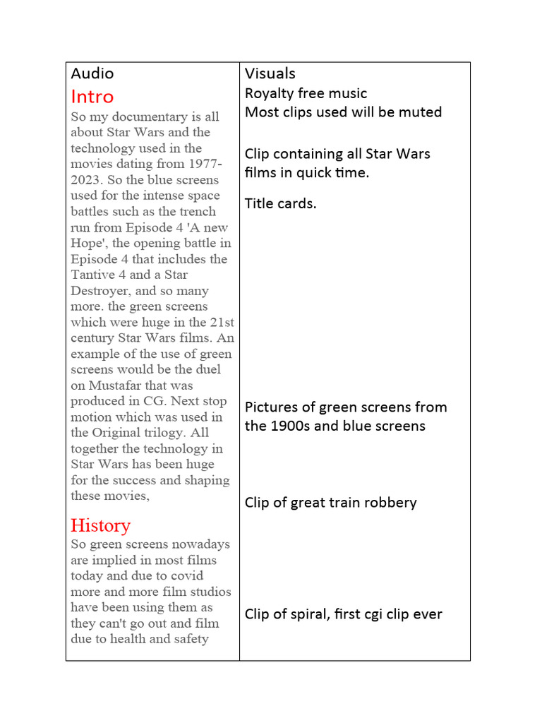 Av Script Star Wars | PDF | Star Wars | George Lucas