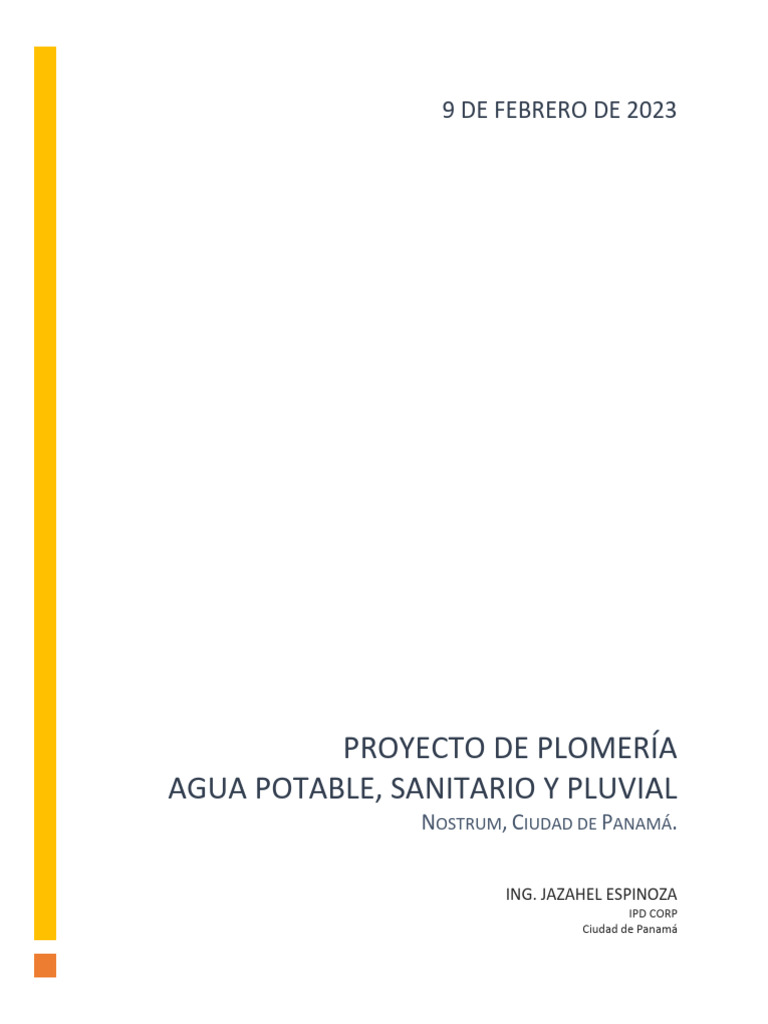 Proyecto Plomería Edificio Nostrum O53 | PDF | Agua | Suministro de agua