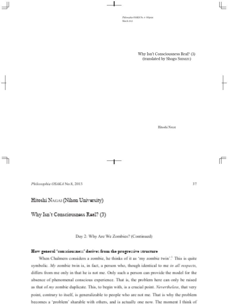 Hitoshi Nagai - Why Isnt Consciousness Real Day 2 Part 2 | PDF | Qualia ...