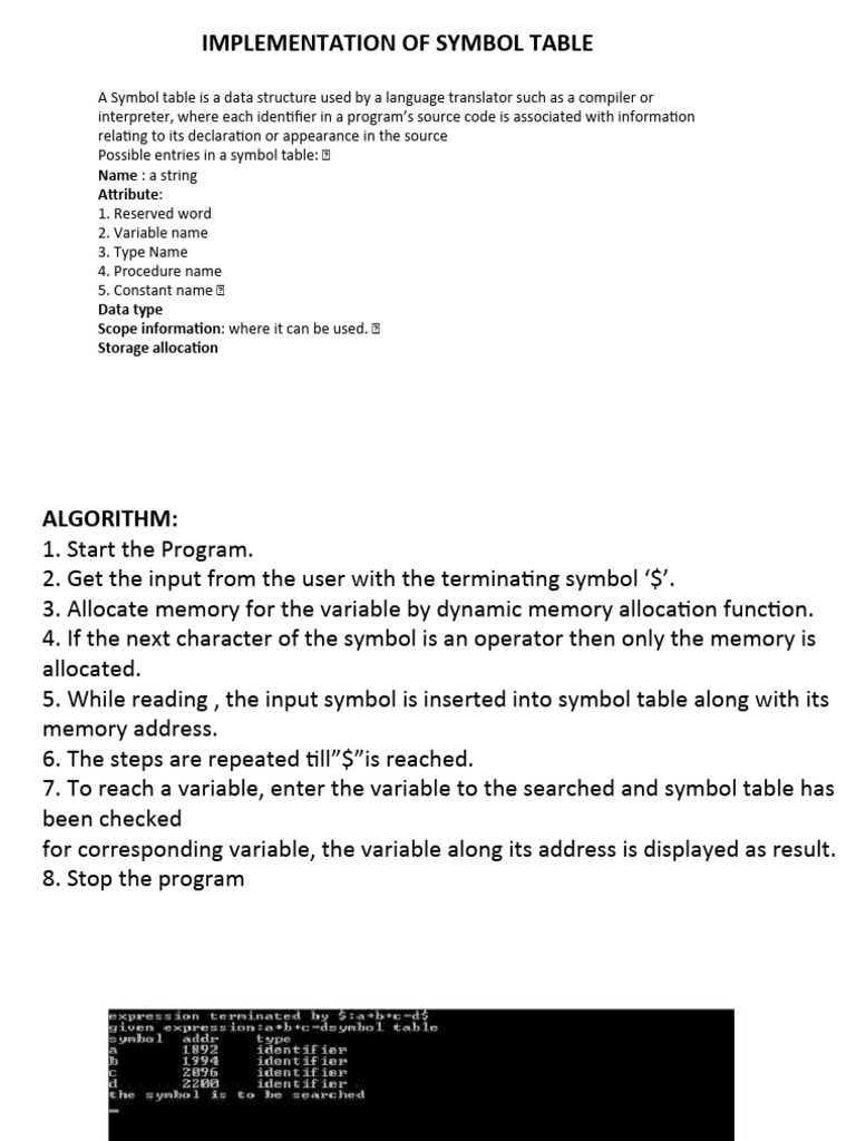 LAB-1 (Symbol Table & Recognition of Tokens | PDF