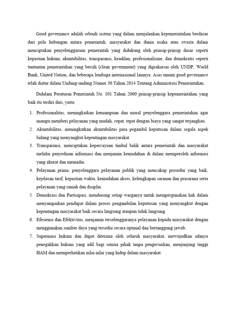 Prinsip Good Governance | PDF