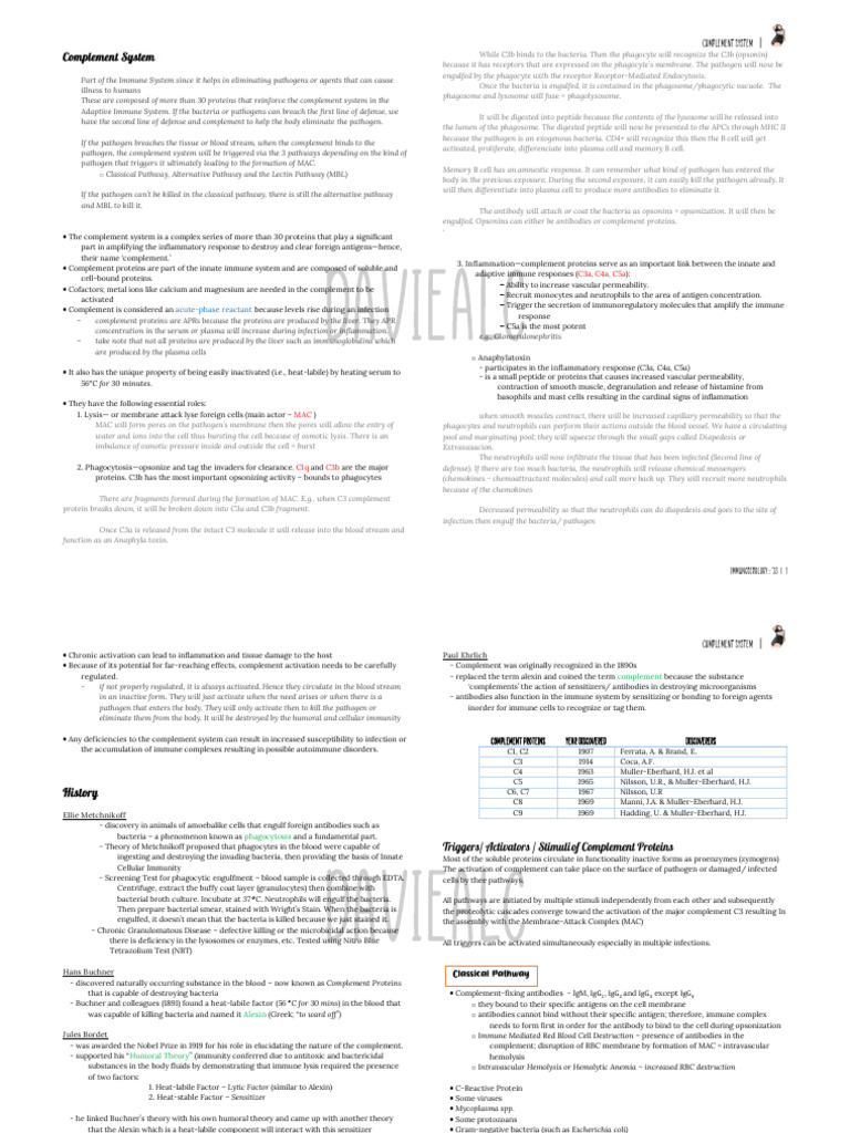 Complement System | PDF | Complement System | Humoral Immunity Complement System | PDF | Complement System | Humoral Immunity