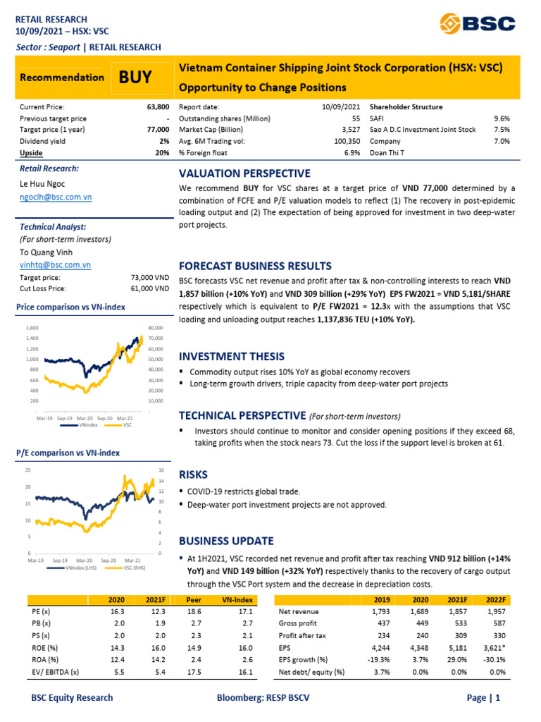 Vientam Container Shipping 2 | PDF | Expense | Investing