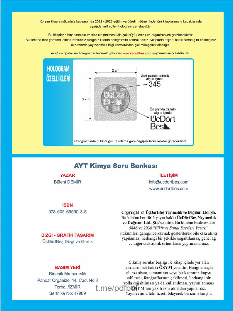 345 Ayt Kimya Soru Bankası | PDF