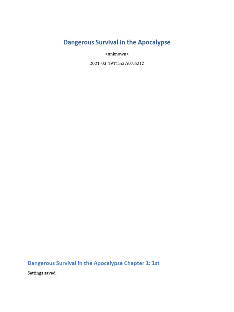 Dangerous Survival in The Apocal | PDF | Bookcase | Bathroom