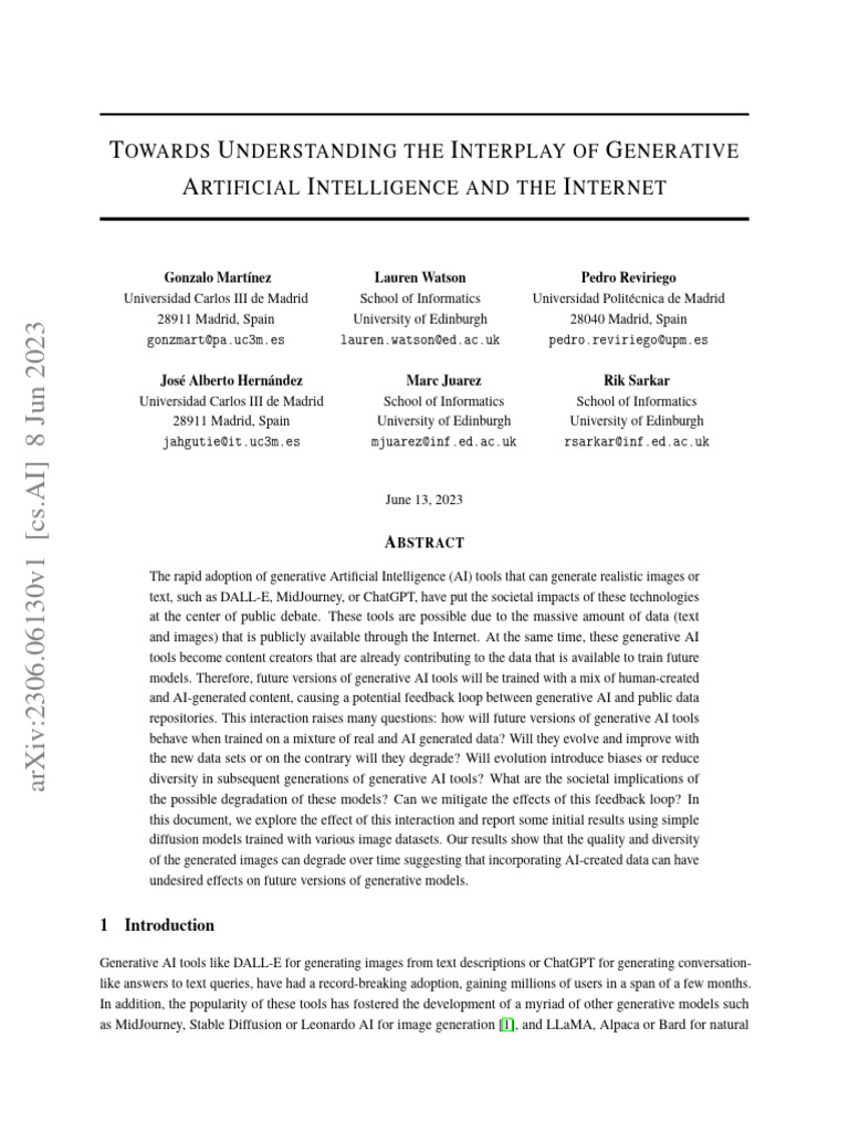 Towards Understanding The Interplay of Generative | PDF | Artificial Intelligence | Intelligence ...