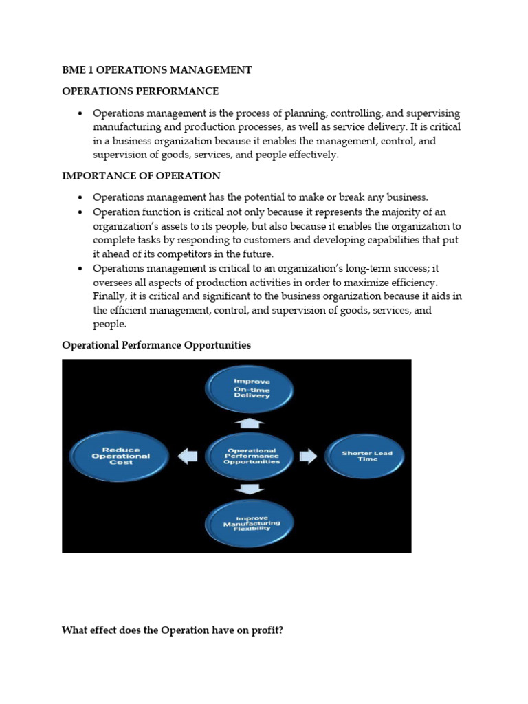 Bme 1 Operations Management | PDF | Strategic Management | Top Down And Bottom Up Design