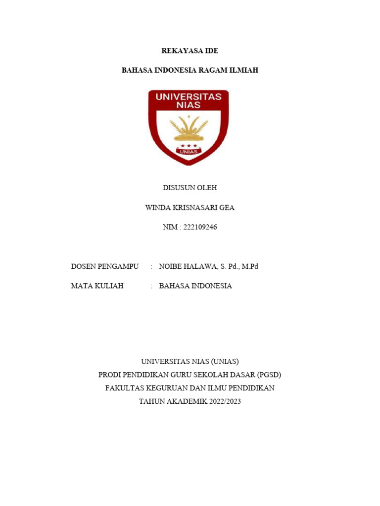 Bahasa Indonesia Ragam Ilmiah | PDF