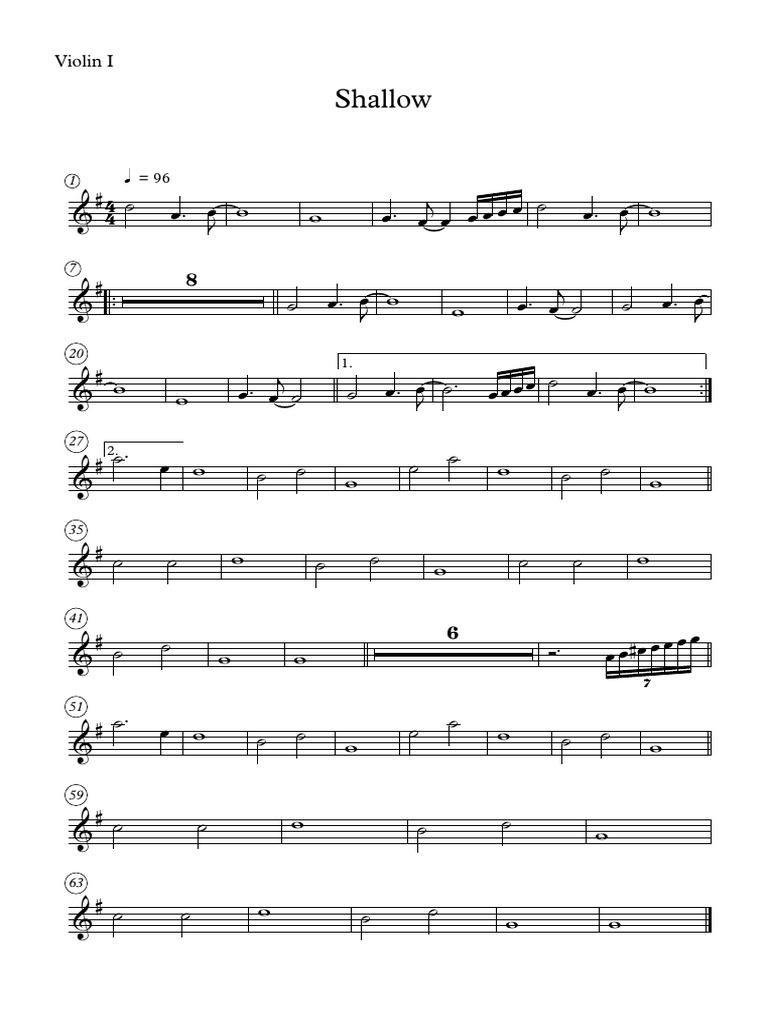 Shallow - Violin I | PDF