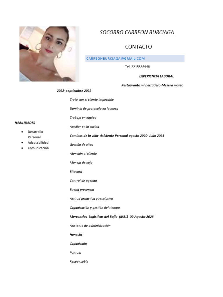 Curriculum SOCORRO CARREON BURCIAGA | PDF