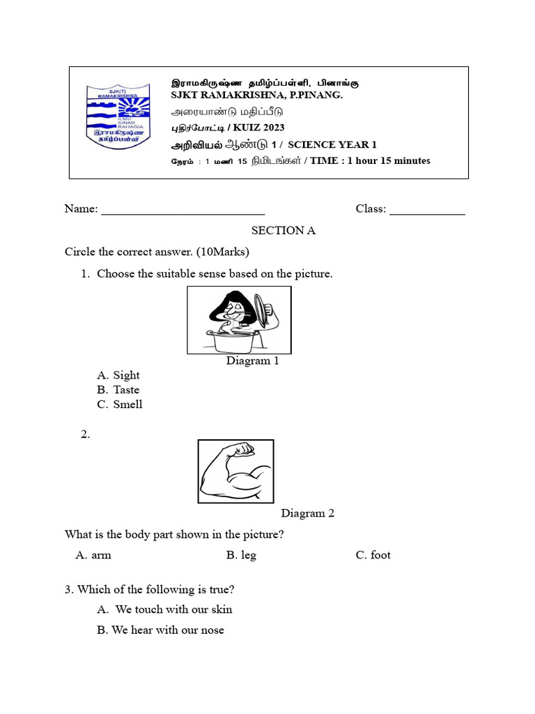 SN Y1 Mid Sem Exam | PDF | Teaching Methods & Materials