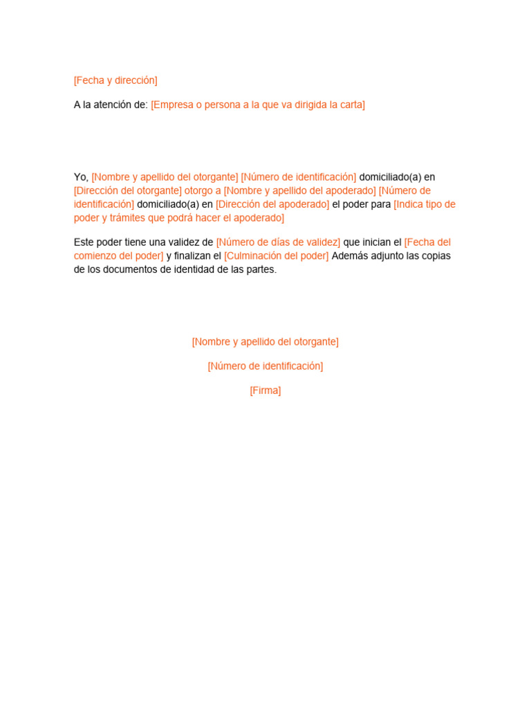 Carta Poder Simple en Word | PDF