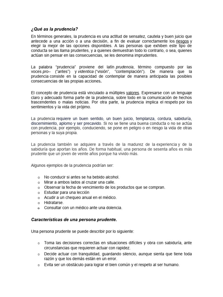 Prudencia y Discrecion | PDF | Virtud | Sabiduría