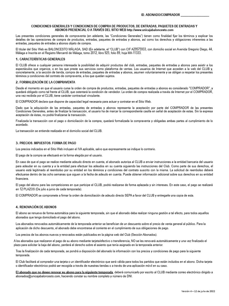 Condiciones Compra Es | PDF | Pagos