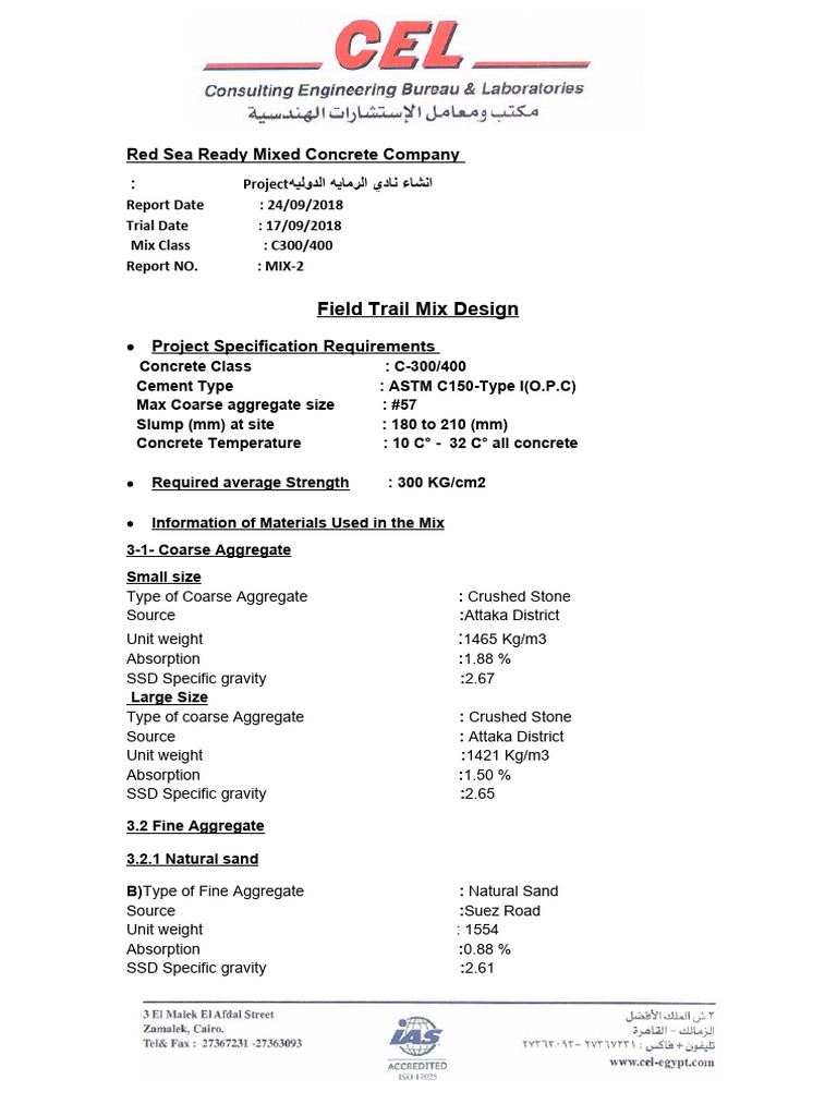 Trial Mix Isc300 -Ha-be - ٠٢٢١٣٧ | PDF | Concrete | Construction Aggregate