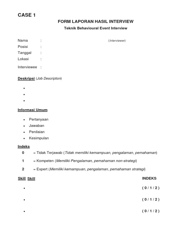 Contoh Template Pengerjaan UK BEI | PDF