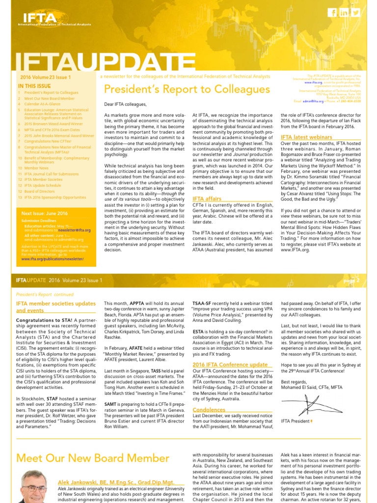 IFTA Newsletter 2016-Vol23-Iss1 | PDF | P Value | Statistics