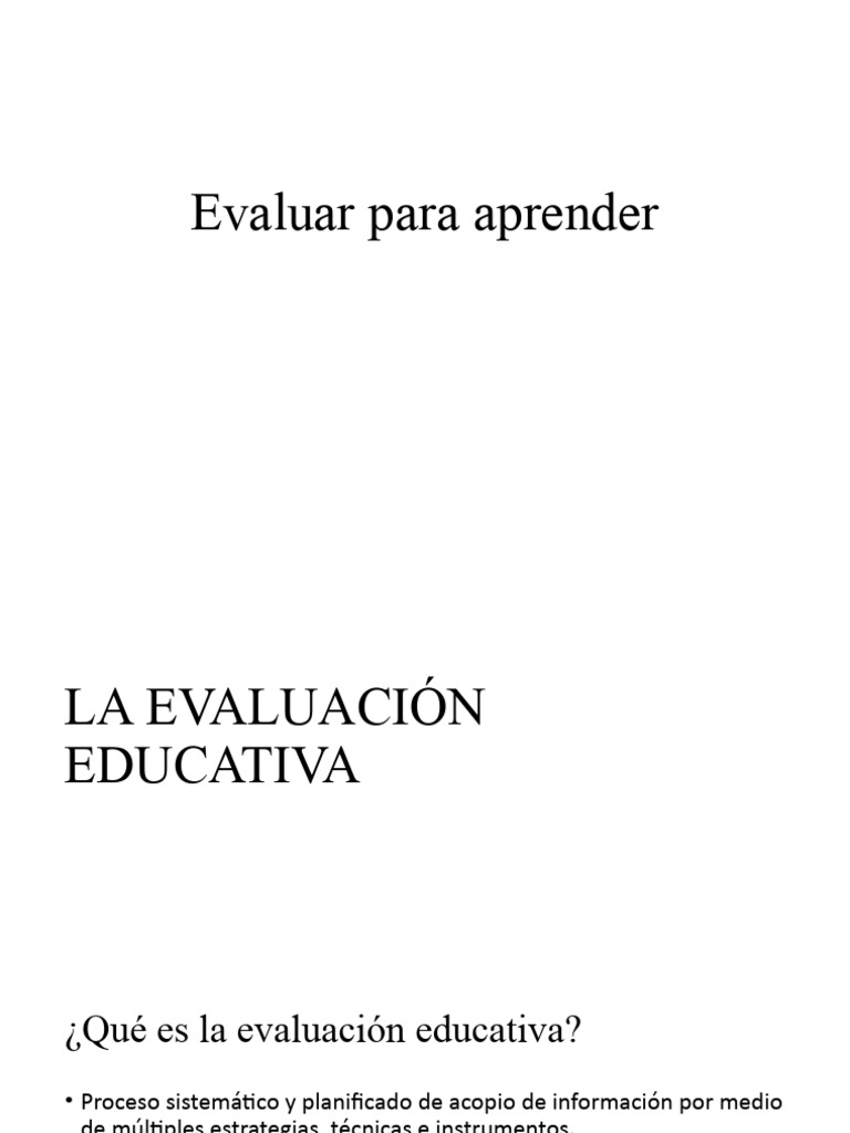 Evaluar para Aprender | PDF
