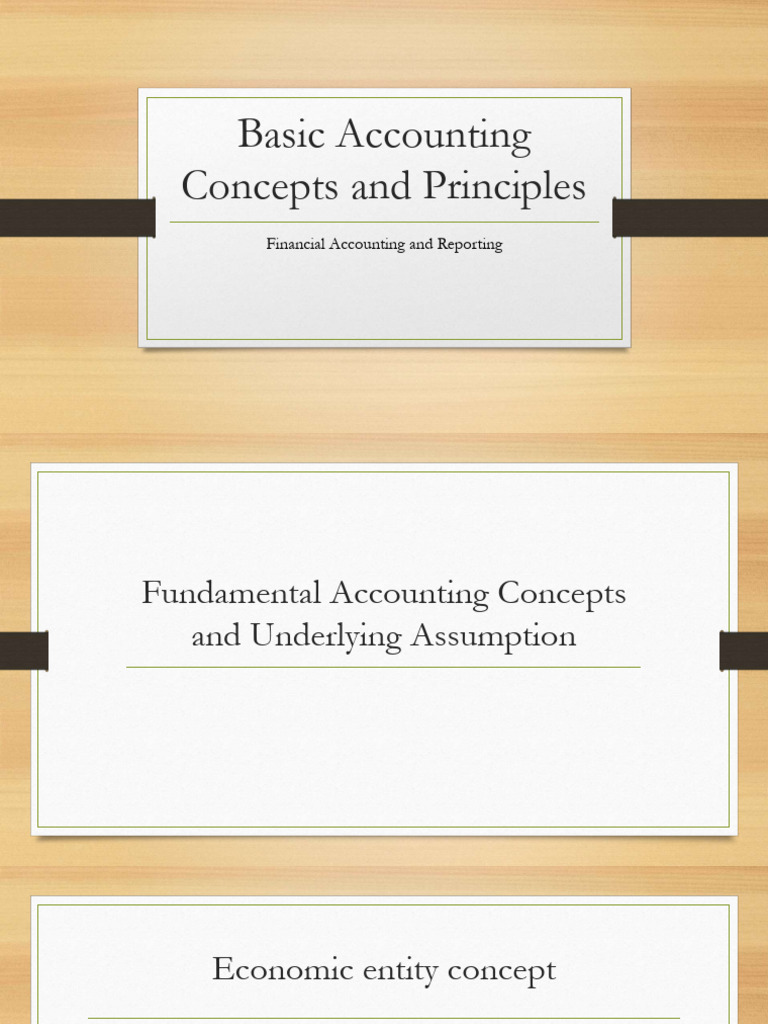 Fundamental Accounting Concepts and Principles | PDF