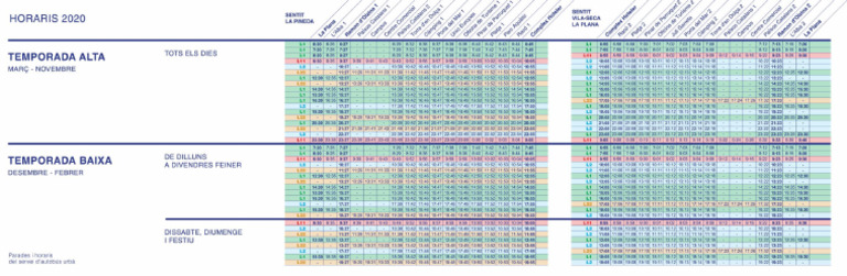 Horaris Mobilitat Vila-Seca | PDF