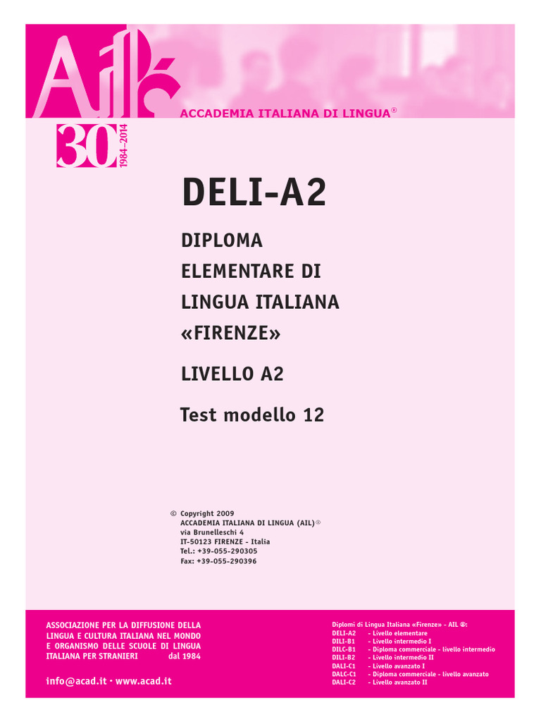 Ail Deli-A2 Test Modello 12 | PDF
