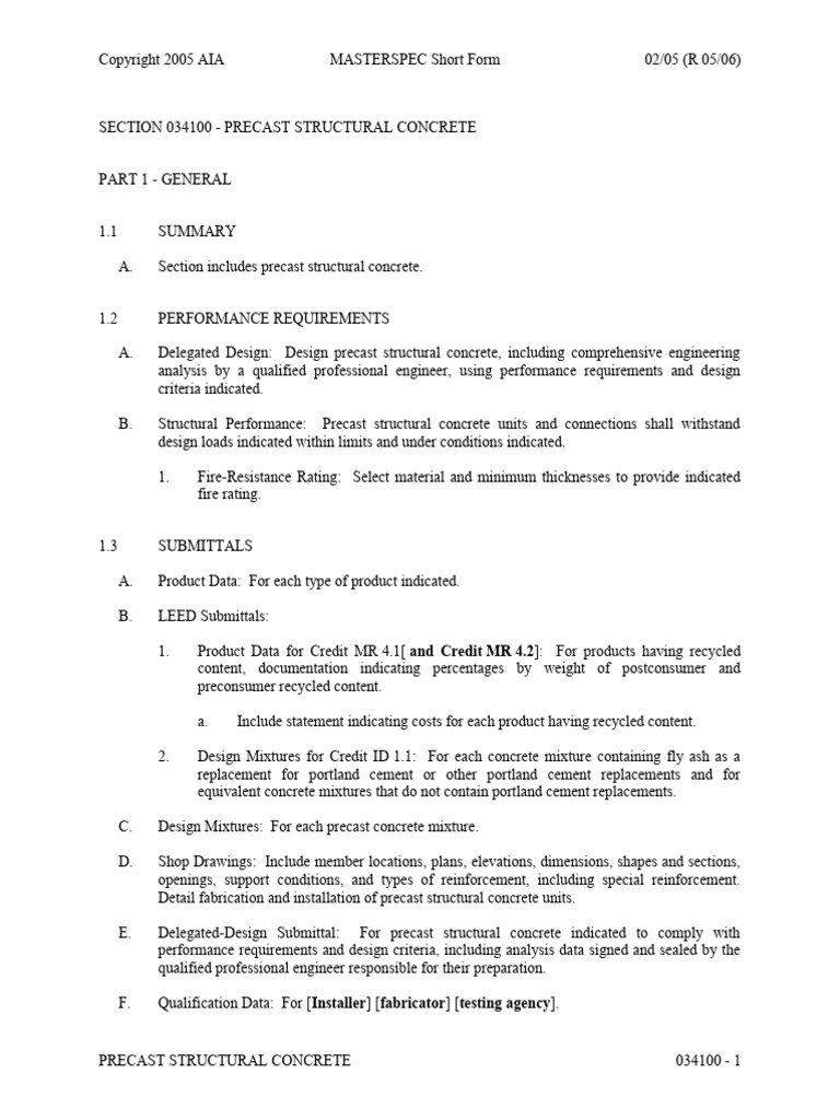 SF - Precast Structural Concrete | PDF | Concrete | Precast Concrete