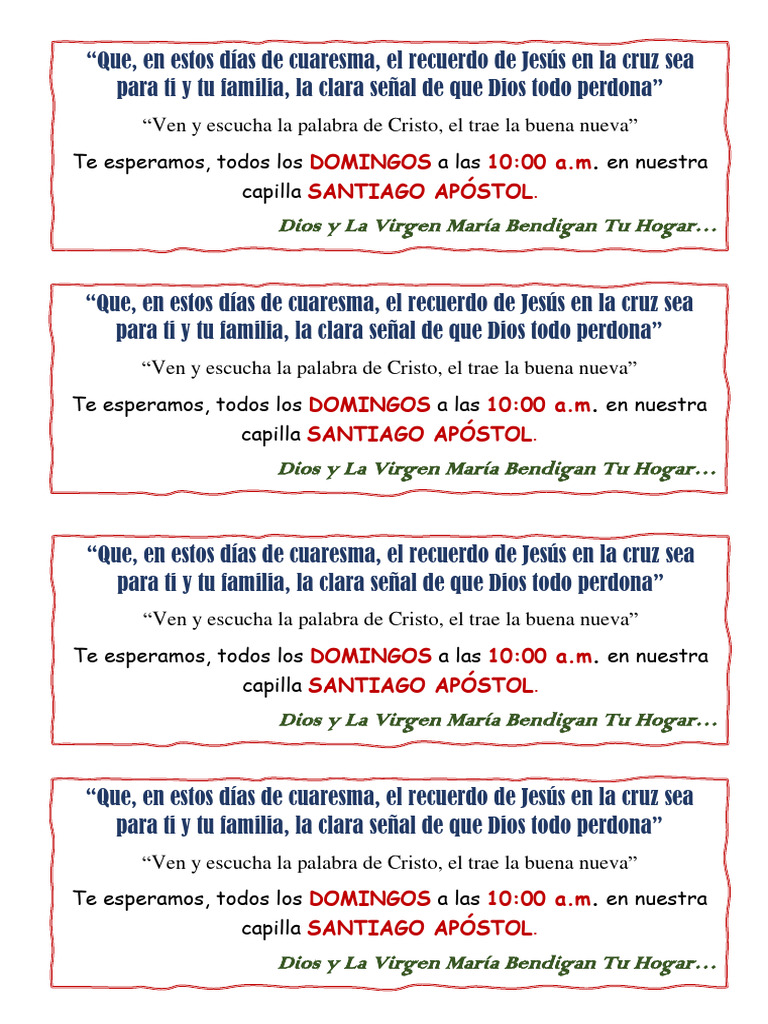 Invitacion A Misa Dominical | PDF