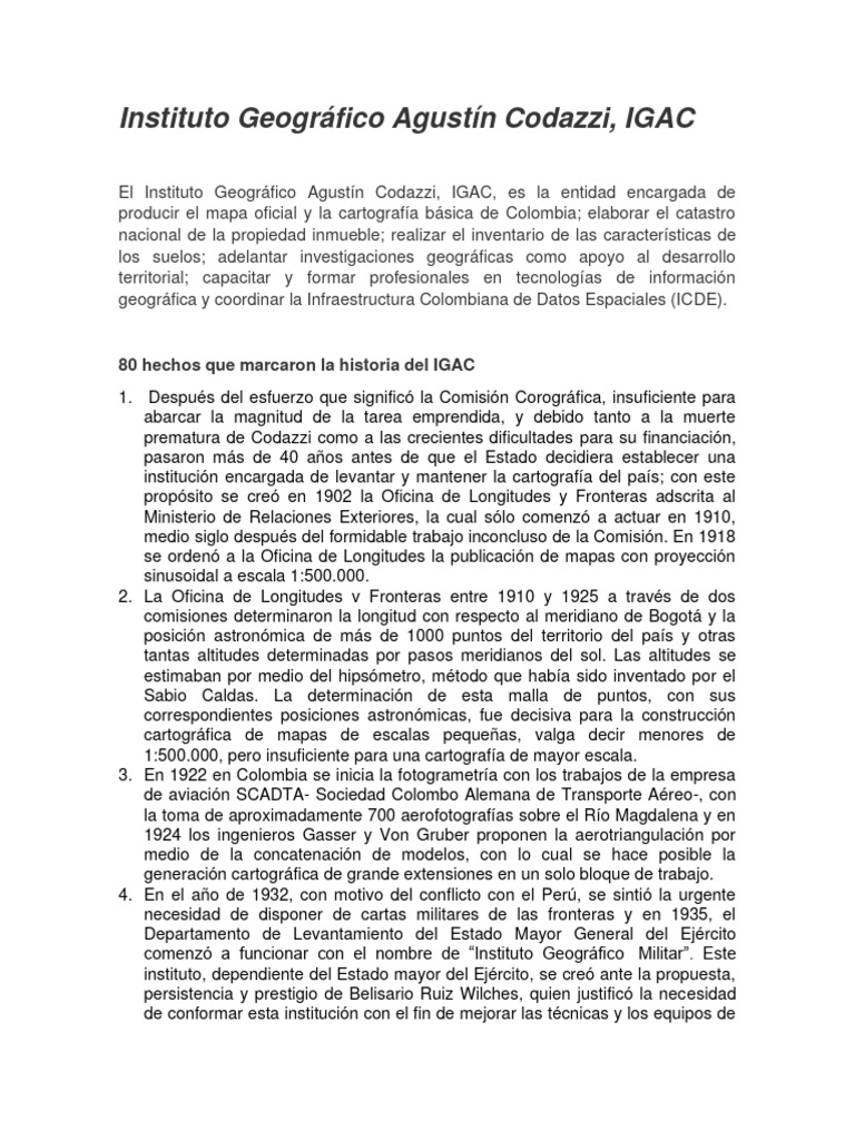 80 Años Del IGAC | PDF