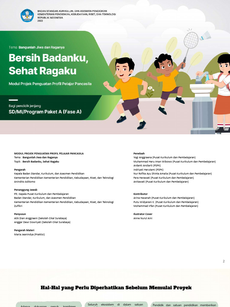 Modul Projek Bangunlah Jiwa Dan Raganya - Bersih Badanku, Sehat Ragaku ...