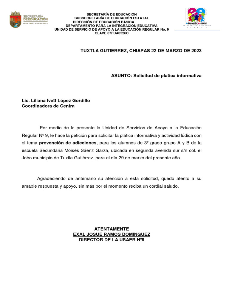 Solicitud Platica | PDF