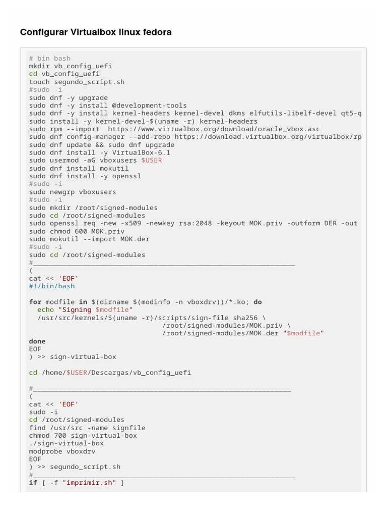 Virtualbox Fedora | PDF