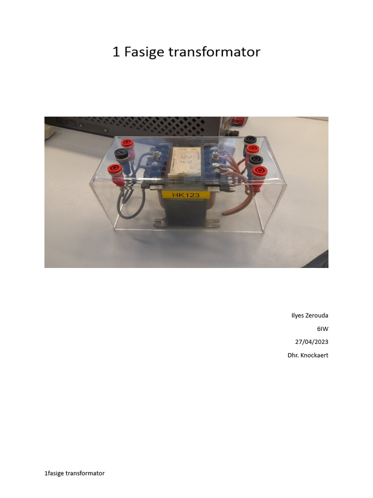 Elek Verslag 1 Transfo | PDF