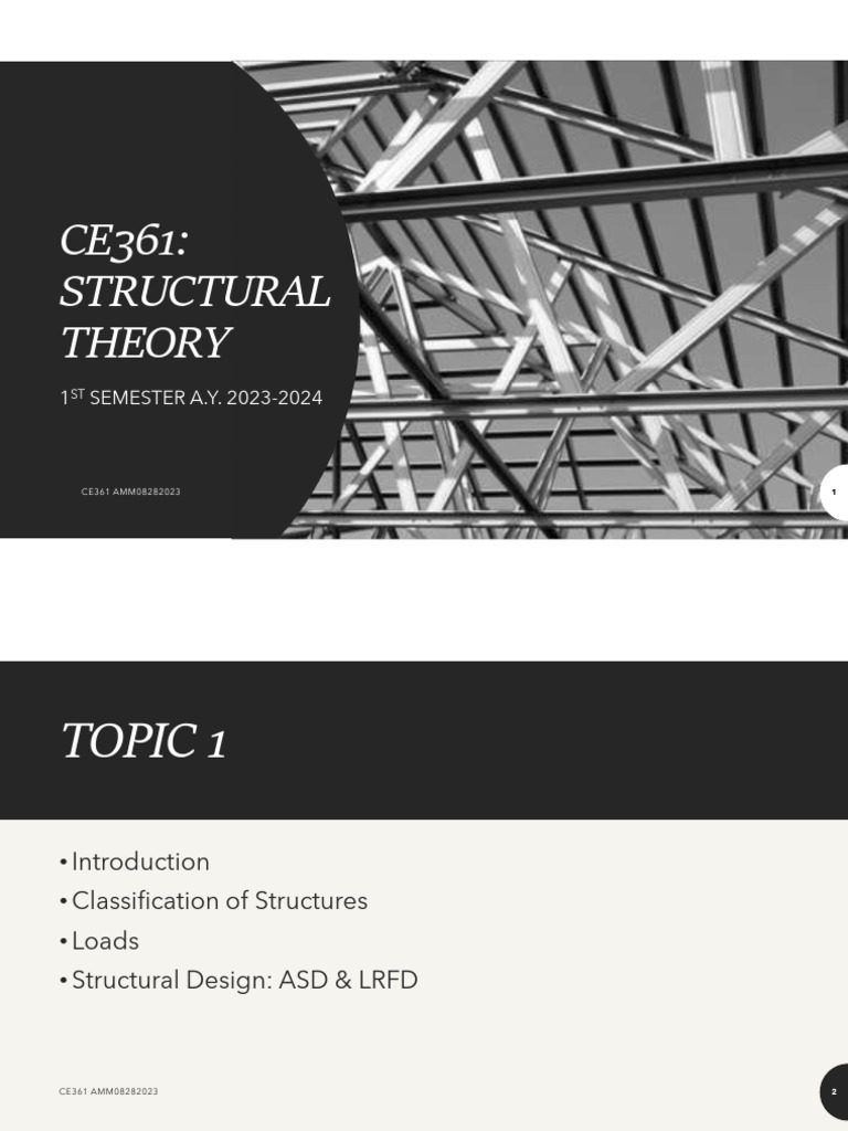 CE361-Topic 1 | PDF | Truss | Beam (Structure)