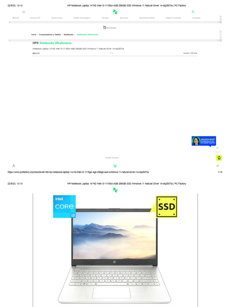 HP Notebook Laptop 14 - HD Intel 1115G4 4GB 256GB SSD Windows 11 ...