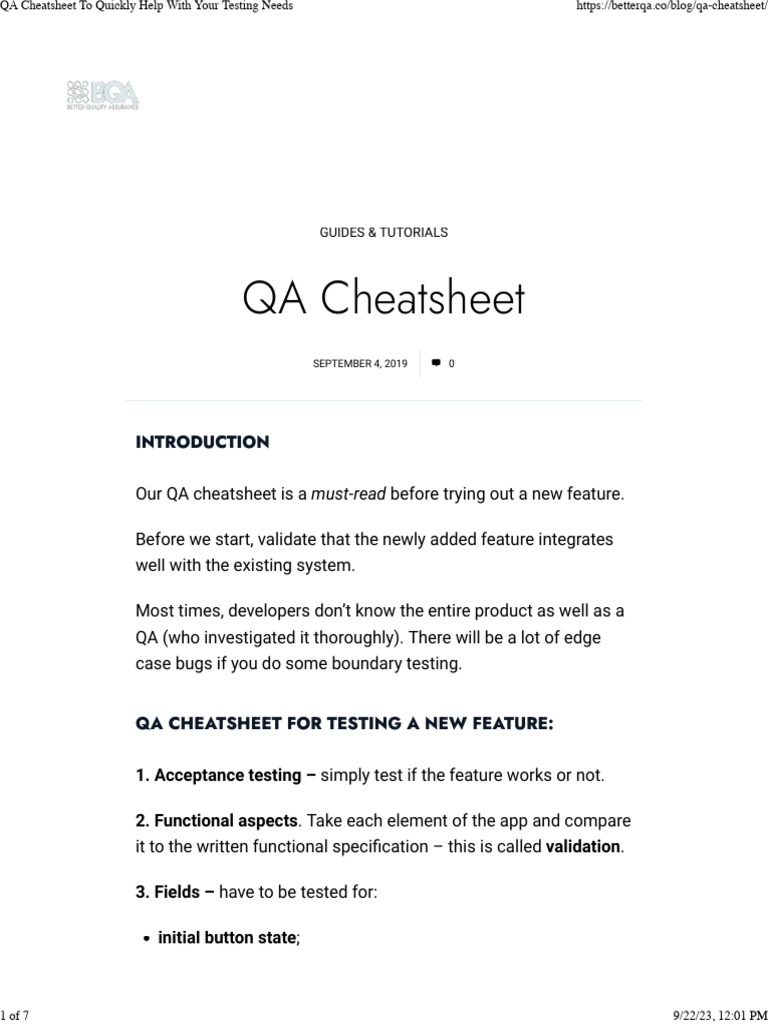 Qa Cheat Sheet | PDF | Android (Operating System) | Ios Qa Cheat Sheet | PDF | Android (Operating System) | Ios