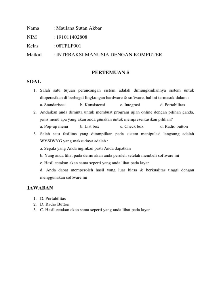Tugas Pertemuan 5 - Interaksi Manusia Dengan Komputer - Maulana Sutan ...