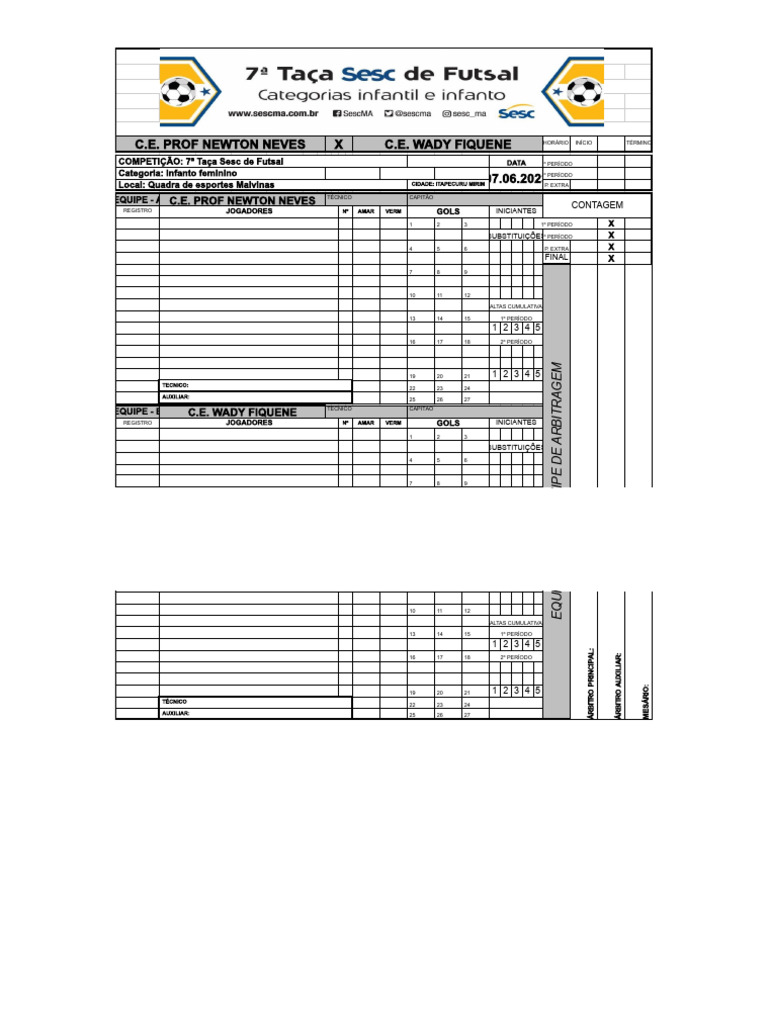 Modelo Sumula-Futsal | PDF