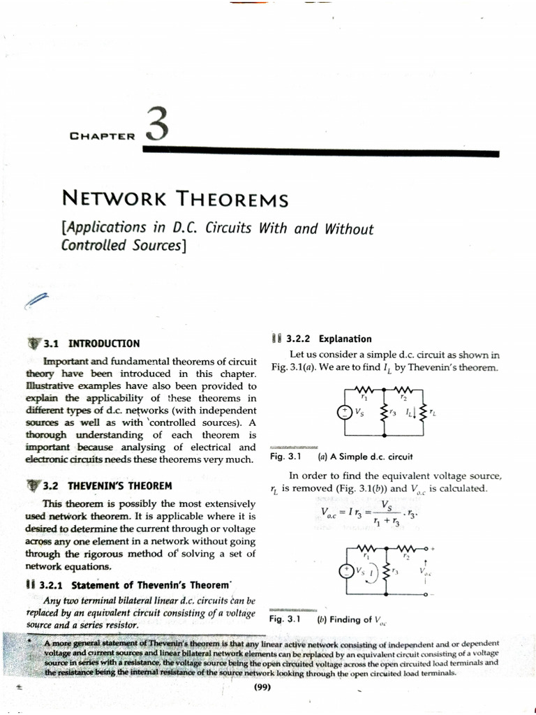 EE1 Network Theorems | PDF